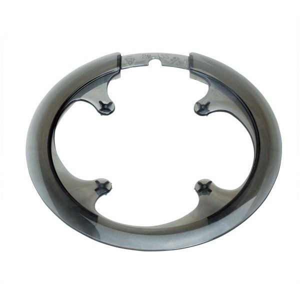 シマノ ホローテック2 など、クランクボルトを使用しないタイプのクランク用チェーンリングカバー。■ポリカーボネイト■PCD104mm 対応■42、44T 対応■取付ネジ4 本、スペーサー 4 個付属■52g