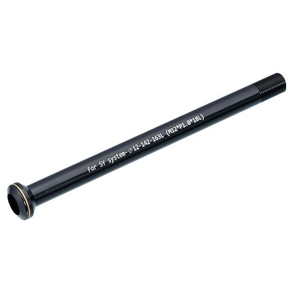 KCNC ケーシーエヌシー ヘックスタイプスルーアクスル KQR09 7075AL 12x142mm Syntace X-12 163mm ブラックHEX THROUGH AXLE KQR09