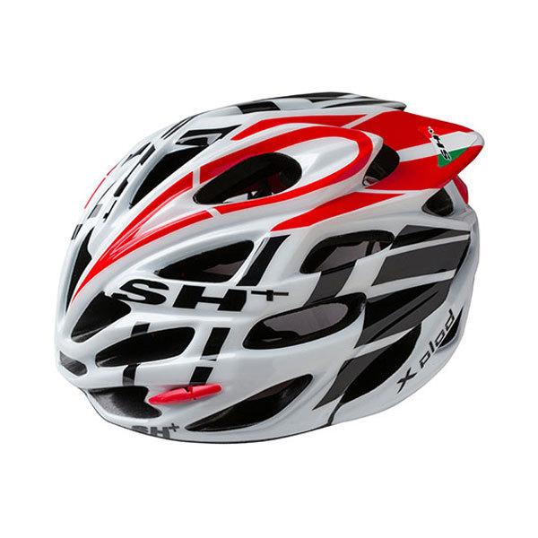SH+ SHABLI X-PLOD シャブリ エクスプロッド ヘルメット GLOSS WHITE/BLACK/RED JCF公認ロード/MTB レース