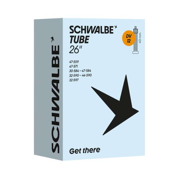 SCHWALBE シュワルベ チューブ DV12 26x1.75, 26x1-3/4, 27.5x1.20-1.75, 26x1-1/4, 26x1-3/8, 26x1-5/8 (47-559/571, 30/35/47-584, 32/3...