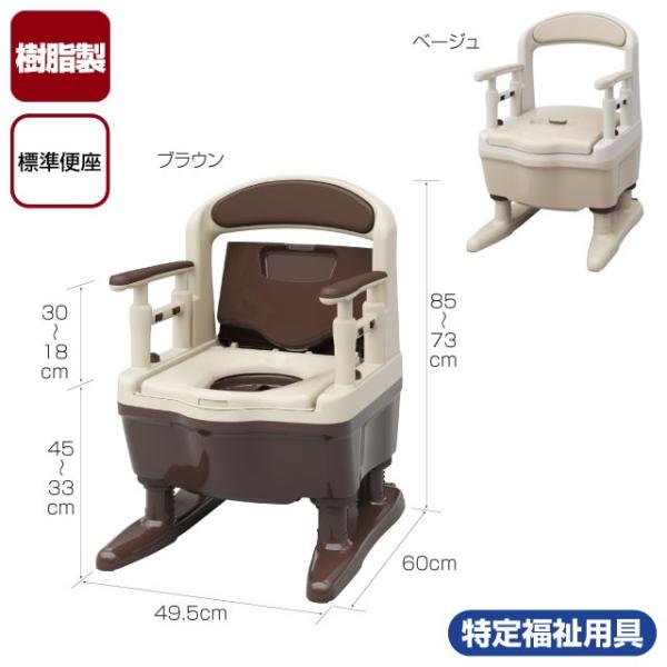 【介護用品：ポータブルトイレ】特別セール！送料無料！標準便座タイプ。ポータブルトイレの失敗＝尿こぼれを防止する「理想的な姿勢」へあなたを導きます。