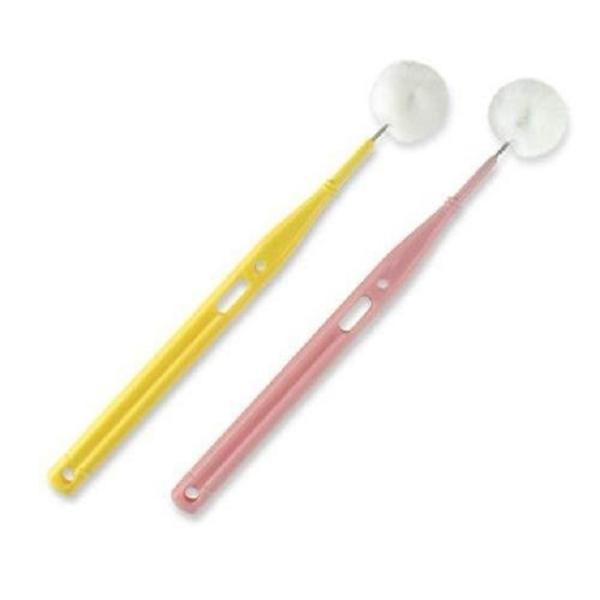 【介護用品：口腔ケアハブラシ】過敏で出血しやすい口腔に最適な球状ブラシ。口腔粘膜の清掃に。