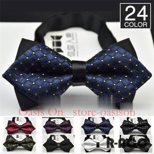 蝶ネクタイ メンズ 蝶タイ 結婚式 ビジネス ボウタイ 紳士 通勤 二次会 ワンタッチ パーティー イベント 春素材：ポリエステル※日本サイズ表示ではなく、ご購入前にぜひともサイズ表をご確認ください。※お使いの画面と実際のお色に若干の差があ...