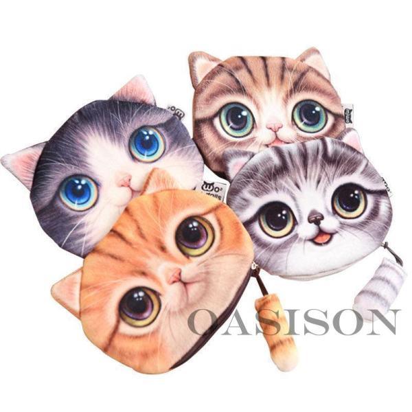 猫ポーチ イヤホンケース ねこポーチ 小物入れ コインケース 猫 ポーチ ねこポーチ ネコ ミニ財布 小銭入れ 小物入れ素材：ポリエステル＆ナイロンサイズ：約13.5x15.5cm可愛い猫顔プリントの小物入れケースです。カワイイねこたちプリ...