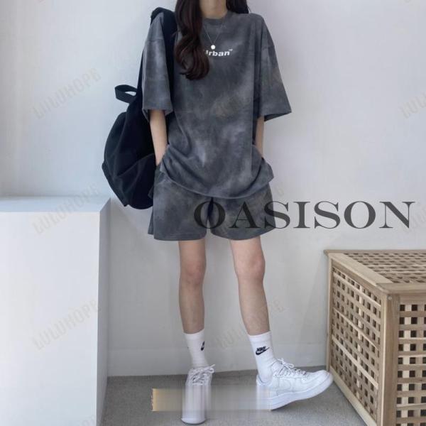 レディース 体型カバー 2点セット 上下セット ズボン 半袖ラッシュガード 30代 40代 50代 素材：ポリエステル■セット内容?2点セット?半袖?パンツ- Check Point -check.1タイダイ柄がオシャレなタンキニ＆トップス...