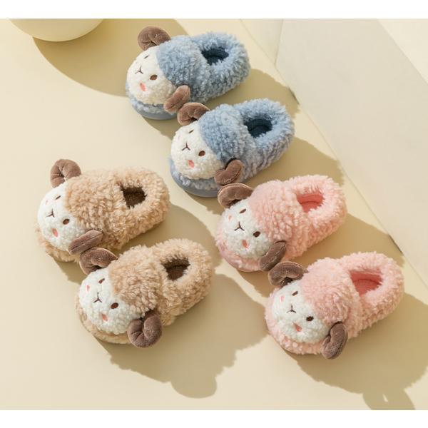 もっちもち＆ふわふわな肉厚の生地が気持ちいアニマルルームシューズ。滑り止め付きなので安心◎。寒い時期、お部屋での勉強タイムやフローリングでのご使用におススメ！足元あったかで快適なお家生活を楽しめます?ルームシューズ キッズ スリッパ 暖かい...
