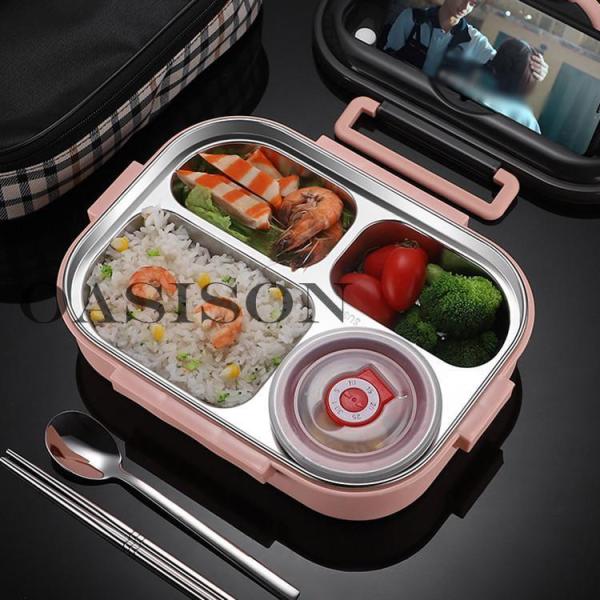 ■ 品名：弁当箱■ 素材：304ステンレス+PP+シリコン■ カラー：全2色■ サイズ：写真参考■ 産地：中国検索ワード：弁当箱 ランチボックス お弁当箱 弁当　お弁当箱 ランチボックス おしゃれ　大人　子供 かわいい 仕切り 学校学生 会...