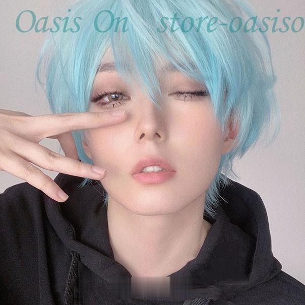 [ セット内容 ]ウィッグ/ヘアネット【※こちらの商品は、個人差等ございますので、商品ご到着後、お客様ご自身より手くしやカット等多少の調節が必要な場合もございます。】「記載のないアクセサリー　小物等は付属しません」[ カラー ]ブルーｘグリ...