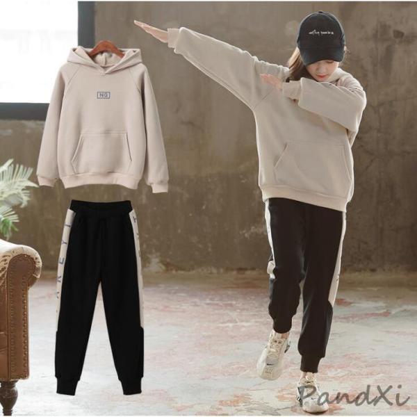 子供服 おしゃれ ジャージ ジュニア 女の子 上下セット スウェット セットアップ キッズ  ダンスウェア ステージ 衣装 スポーツウェア 部屋着カジュアル■素材：綿90％、ポリエステル10％■サイズ：（単位：cm）120  バスト92 ト...