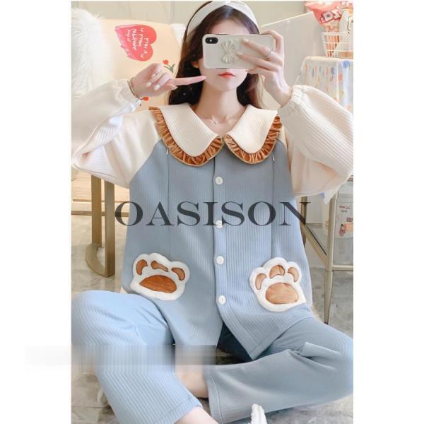 マタニティ パジャマ 授乳口付き ホームウェア 秋 妊婦服 長袖 上下セット ルームウェア 妊婦 韓国風 シンプル カジュアル 産前産後ウェア 部屋着 寝巻きウエストはゴムで調節可能。産前、産後と長い期間使用できます。●輸送上の都合上、商品...