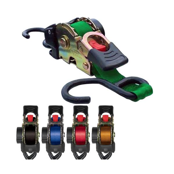 送料無料 FAR EAST 荷締め ベルト 固定 結束 収納 巻取り ラッシングベルト 運搬 ラチェット式 カメレオン クイックベルト 3m 黒 自動巻取り 使用重量300kg ベルト幅25mm