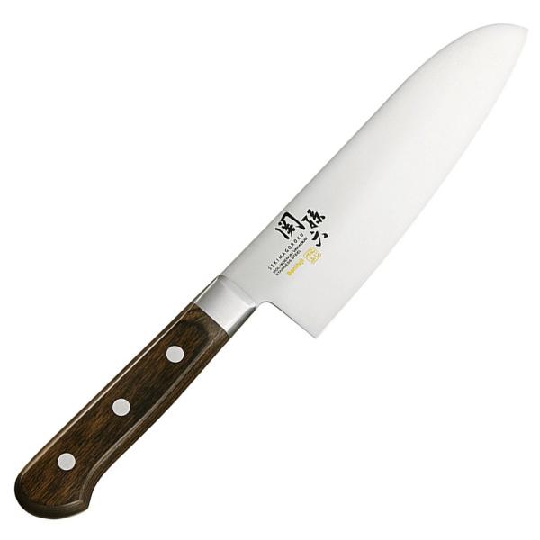 貝印 KAI 三徳包丁 関孫六 べにふじ 165mm 日本製 AB5437 ・サイズ:約42×295×17ｍｍ 刃渡り:約165ｍｍ 重量:約172g・ステンレス単層材:サビにくくメンテナンスがしやすい。・フィット感に優れた積層強化木柄・三...