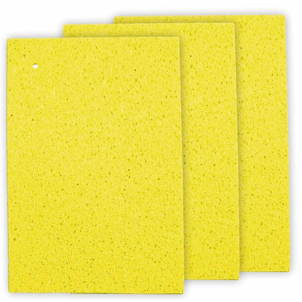 日本インソール工業 セルローススポンジ クロス 日本製 吸水 速乾 水切りマット 大判タイプ 45×30cm イエロー 3枚セット ・サイズ：約45×30×１cm、 重量：約100g、 素材：セルローススポンジ（天然繊維素材100％)、 生...