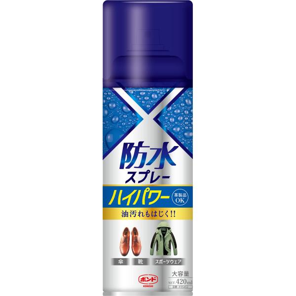 コニシ ボンド 防水スプレー ハイパワー ガス抜きキャップ 420ml #05452 ・NET(個装):420ml(スプレー缶(エアゾール缶))・使用に適さない対象物:ドライクリーニングできない衣類・個装サイズ(重量):W66×D66×H2...