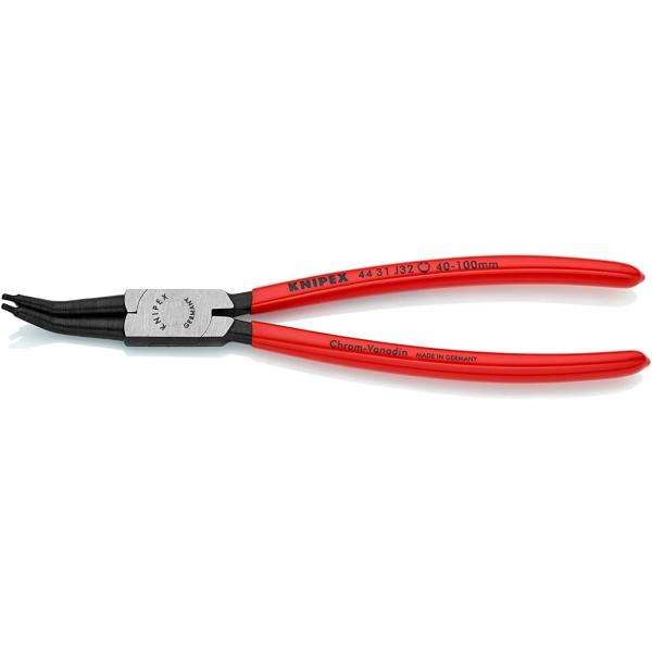 クニペックス KNIPEX 穴用スナップリングプライヤー 45゜ 4431-J32 ・グリップ：ソフトプラスチックコーティング・リング使用範囲(mm)：40&amp;#65374;100全長(mm)：225爪先端径(mm)：2.3・爪形状：...