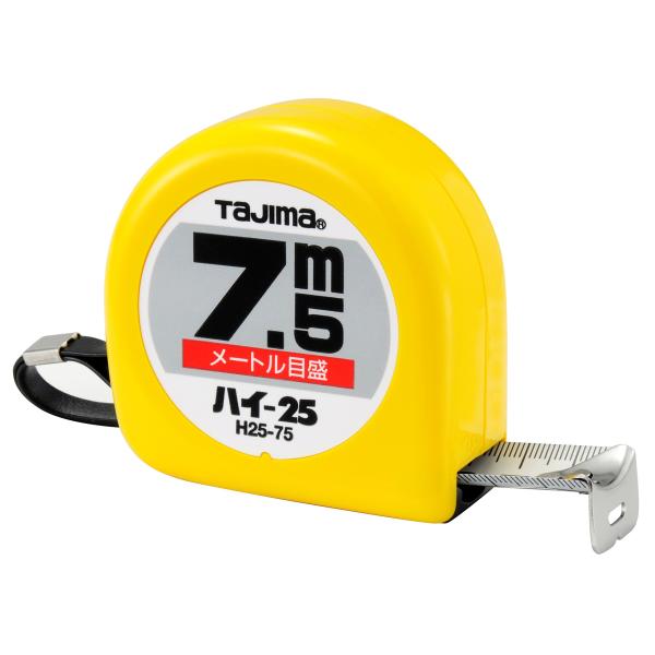 タジマ(Tajima) コンベックス 7.5m×25mm ハイ25 H25-75BL ・テープ幅(mm):25・テープ機能:両面目盛(尺相当目盛は表面と同じ横方向)・目盛仕様:メートル目盛・製品重量(g):380・長さ(m):7.5