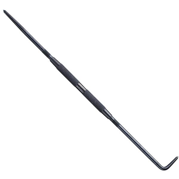 新潟精機 SK 日本製 超硬チップ付ケガキ針 KW型 KW ・サイズ:全長224×全幅23×厚さ7mm・先端:超硬チップ・形状:直針、曲針(90)・材質:硫黄快削鋼・用途:一般鋼材、焼入品、ガラス等のケガキ作業やマーキングに・表面処理:黒染...