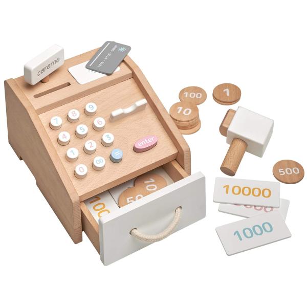 スマート・アイ(smart-i) 天然木のままごとシリーズ coromo(コロモ) (レジスター) ・パステルカラーの水性塗料……天然木のナチュラルな色合いに淡いパステルカラーを合わせたレジスター。塗料には身体にやさしい水性塗料を使用。見た...