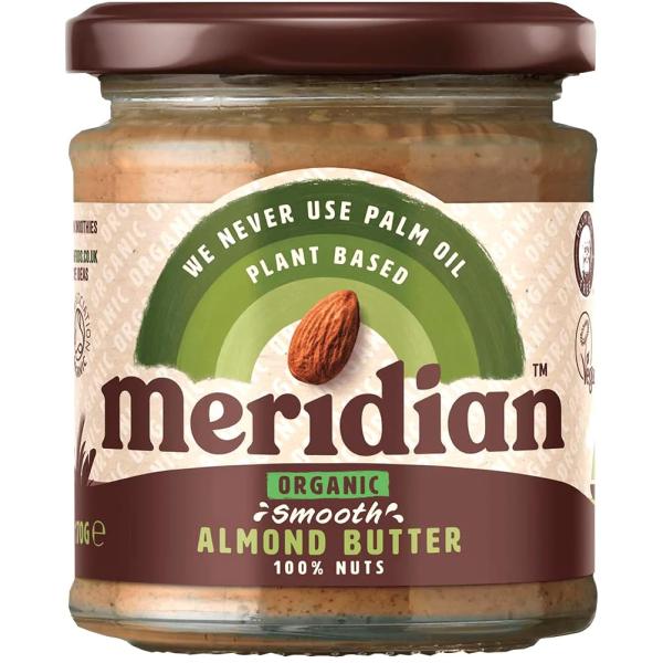 アリサン メリディアンフーズ 有機アーモンドバター(無塩) 170g ・カロリー:650kcal・内容量:170g・原材料:有機アーモンド・商品サイズ(高さx奥行x幅):8cm×6.5cm×6.5cm