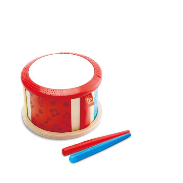 Hape(ハペ) はじめてドラム E0608 1歳~ ・ピース数:2・世界60か国以上で愛される知育玩具、ハペのおもちゃ。・型番:E0608・対象年齢:12か月以上・木製の面のふたつの丸はそれぞれ違う音色を楽しむことができます。