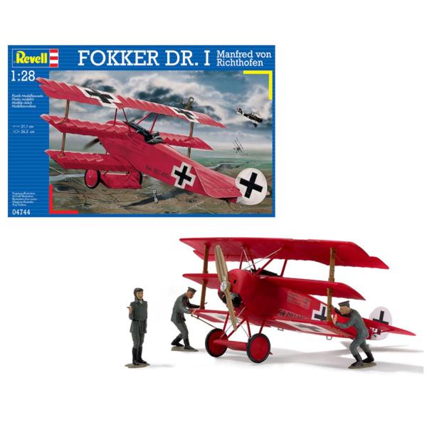 ドイツレベル 1/28 フォッカー Dr.1 04744 プラモデル ・組み立て、塗装が必要な製品。別途、工具、塗料等が必要。