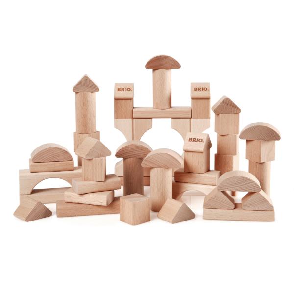 BRIO 木製レール 知育玩具 つみき50ピース 対象年齢1歳~ 30113 誕生日 クリスマス プレゼント 室内遊び 男の子 女の子 脳トレ 集中力 ・7種の形状の白木の積み木50ピースセット。・BRIOのロゴ入りで、ギフトにも最適。・B...
