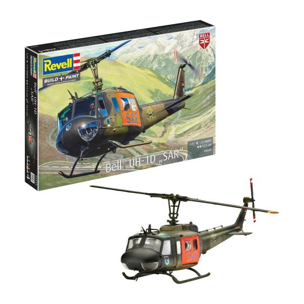 ドイツレベル 1/72 UH-1D SAR 04444 プラモデル ・組み立て、塗装が必要なプラモデル。別途、工具、塗料等が必要。
