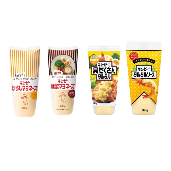 キユーピー ディップメニュー 4種セット (燻製マヨ からしマヨ タルタル 具だくさんタルタル) ・【からしマヨネーズ】大さじ約1杯(15g)当たり:熱量108(Kcal),たんぱく質0.3(g),脂質11.9(g),炭水化物0.1(g),...
