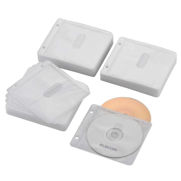 エレコム DVD CDケース 不織布 両面収納 2穴付 120枚入 240枚収納可 ホワイト CCD-NBWB240WH ・ファイリングできる2穴付きですっきり収納。大量のBlu-ray/CD/DVD Discをコンパクトに収納・整理できる...