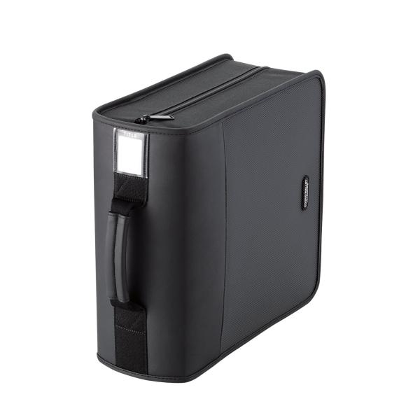 エレコム DVD CDケース ウォレット ファスナー付 320枚収納 CCD-SS320BK ・その他:自立形状(縦置きのみ自立)、ハンドル付き・付属品:タイトルカードx2枚・入り数:1・収納枚数:CDまたはDVD320枚・本棚や机周りに縦...