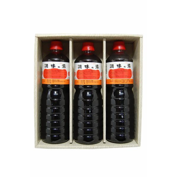 〔セット商品〕ヤマコノのデラックス醤油 調味の素(ペットボトル) 1L 3本セット ・原材料名：脱脂加工大豆、小麦、食塩、糖類(砂糖)、調味料(アミノ酸等)、カツオブシ、甘味料(甘草、ステピア)、アルコール・名称：たまりしょうゆ加工品(本醸...