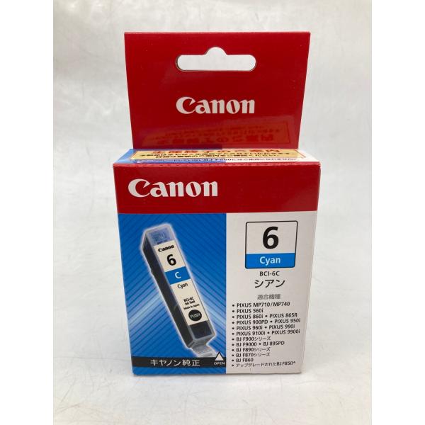 CanonPIXUS 純正インクカートリッジBCI-6C シアン★適合機種★BJシリーズ　F850/F860/F870/F870PD/F890/F890PD/895PD/F900/F930/F9000PIXUSシリーズ　560i/860i/...