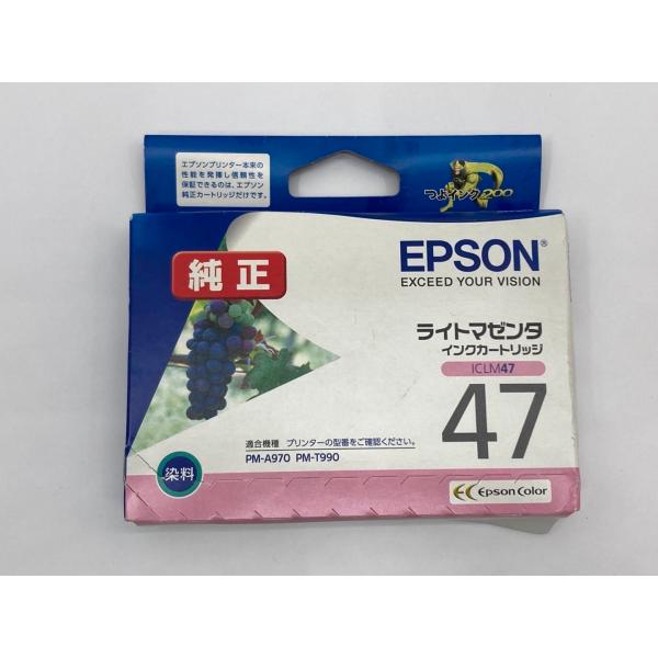 EPSON 純正インクカートリッジICLM47 ライトマゼンタ機種★PM-A970/PM-T990▼状態未開封・未使用品※有効期限切れ品ですアウトレット品につき保証はありません。ご了承の上、ご購入ください。※インクに起因する故障についても当...