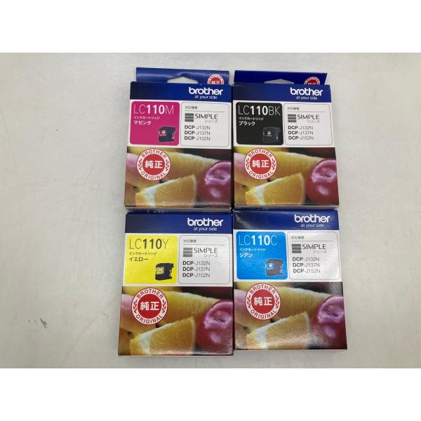 brother 純正インクカートリッジLC110 各色（ブラック、シアン、マゼンタ、イエロー）★適合機種★DCP-J132NDPC-J137NDPC-J152N▼状態未開封・未使用品※有効期限切れ品ですアウトレット品につき保証はありません。...