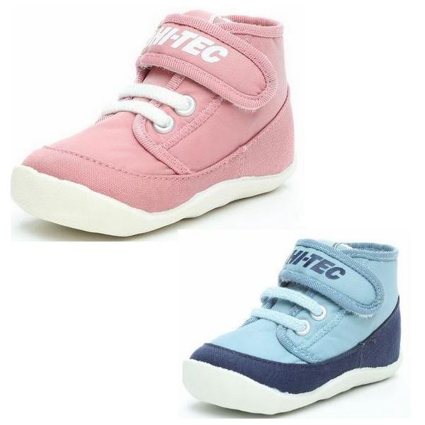 イギリスのアウトドアブランド「HI-TEC」（ハイテック）のベビーシューズ。ベビーの足首をしっかり固定してくれるミッドカットデザイン。マジックが大きく開き、履かせてあげやすいベビーモデル。アッパーには汚れてもお手入れがしやすく柔らかい素材を...