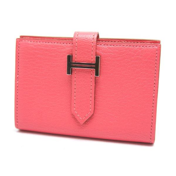 HERMES 中古 美品 HERMESエルメス 財布 ベアン・ミニ ローズ HERMES 中古 美品 HERMESエルメス 財布 ベアン・ミニ ローズ