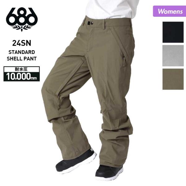 686/シックスエイトシックス レディース スノーパンツ STANDARD SHELL PANT 2024 SNOW KCR405ナイロンベースの耐久性のあるしっかりとした生地のパンツ。ベンチレーションやブーツゲーター、シームテープなど機能...