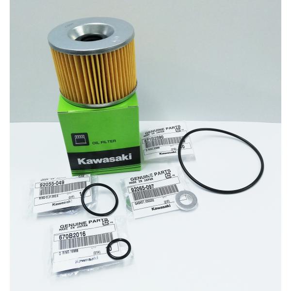※キャンセル不可商品です。※ガスケットとパッキンはメーカー袋には入っておりません。小分けにして別袋に入っています。Kawasaki カワサキ純正 オイル交換 パーフェクトセットいずれも・安全・安心できるカワサキ純正商品となります。オイル交換...