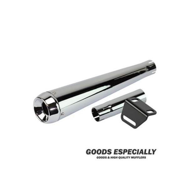 GOODS グッズ SHORT CONE MEGAPHONE MUFFLER クローム for SR400/500(78-'08') - GOODS ESPECIALLY G4-00196