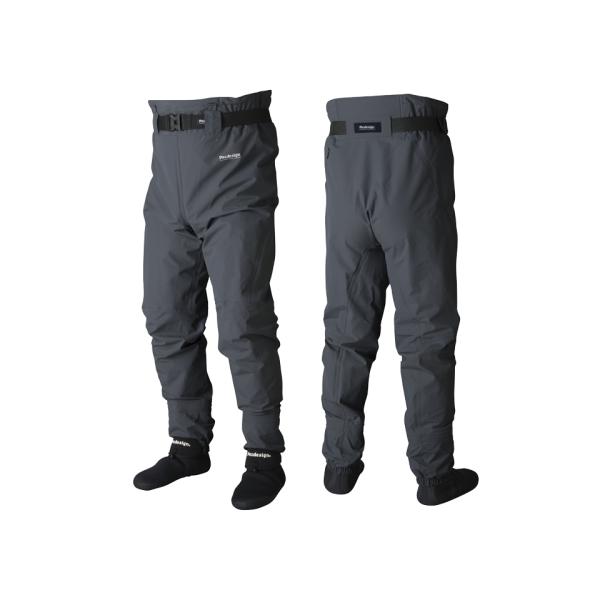 本体：ナイロン100%（ブレスシェード透湿防水加工3レイヤー）ソックス：クロロプレン（4mm厚）カラー：グラファイトグレー付属：収納袋軽快な釣行が可能なウエストハイタイプ。本体はブレスシェード防水透湿3レイヤー仕様、3Ｄ立体裁断で歩きやすく...
