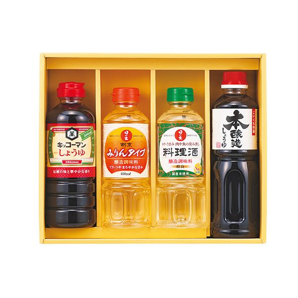 ▼こちらの商品は、10営業日程度にて発送いたします。【商品説明】●商品内容：キッコーマンこいくちしょうゆ500ml・サンビシ本醸造しょうゆ500ml・日の出（料理酒・割烹みりんタイプ）各400ml  【小麦】●箱サイズ：25.5×横30.5...