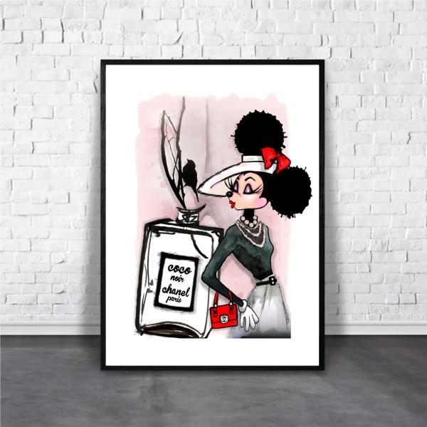 商品情報■デザイン：Coco Chanel &amp; Minnie Mouse(Original シャネル)■バリエーション　□サイズ：A4/B4/A3/B3/A2/B2/A1□セット：ポスター単品/フレームセット(ブラック/ゴールド/シ...