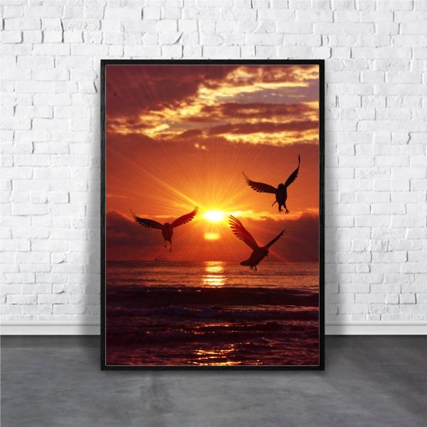 商品情報■デザイン：Sunrise bird(日の出)■バリエーション　□サイズ：A4/B4/A3/B3/A2/B2/A1□セット：ポスター単品/フレームセット(ブラック/ゴールド/シルバー/ホワイト)※B0/A0/B1サイズ、キャンバスプ...