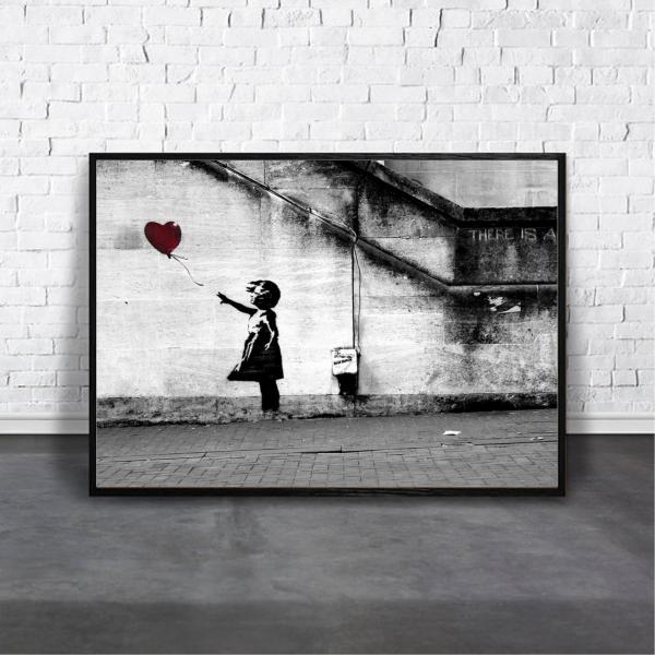 商品情報■デザイン：Banksy Girl with Balloon(バンクシ―　風船と少女)■バリエーション　□サイズ：A4/B4/A3/B3/A2/B2/A1□セット：ポスター単品/フレームセット(ブラック/ゴールド/シルバー/ホワイト...