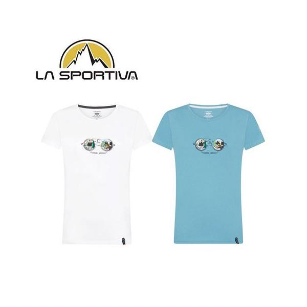 スポルティバ ビューティーシャツ | LA SPORTIVA VIEW T-SHIRTビュー ティーシャツ M (VIEW T-SHIRT M)は、メガネにうつった景色が印象的なプリントのTシャツです。【カラー】WHITEPACIFICBL...