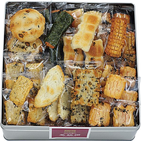 賞味期間：90日以上内容：おかき8種（のりもち、のり銘木、川波、豆満月、海老しぐれ、ごま丹尺サラダ、もち角アオサ、旨味本塩サラダ）計340g（カタログ番号：0760）