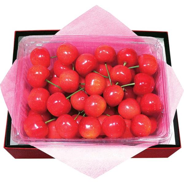 内容：さくらんぼ（佐藤錦または紅秀峰）約400g／山形産（カタログ番号：0895）