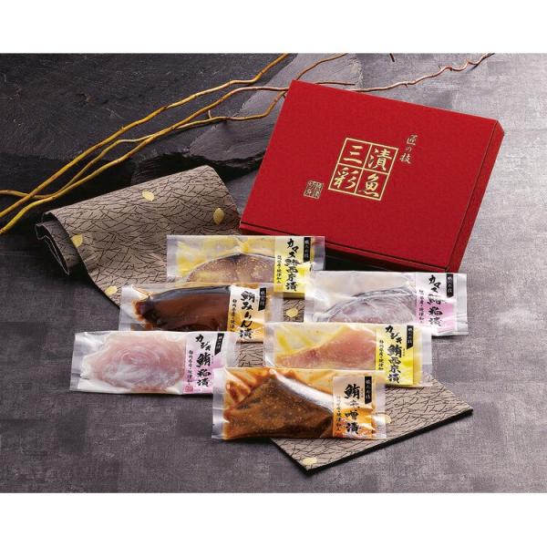 賞味期間：冷凍60日内容：カジキ粕漬、カジキ西京漬各55g、カマスサワラ粕漬、カマスサワラ西京漬、キハダ鮪みりん醤油漬、キハダ鮪味噌漬各60g／（原）国産（カタログ番号：1182）