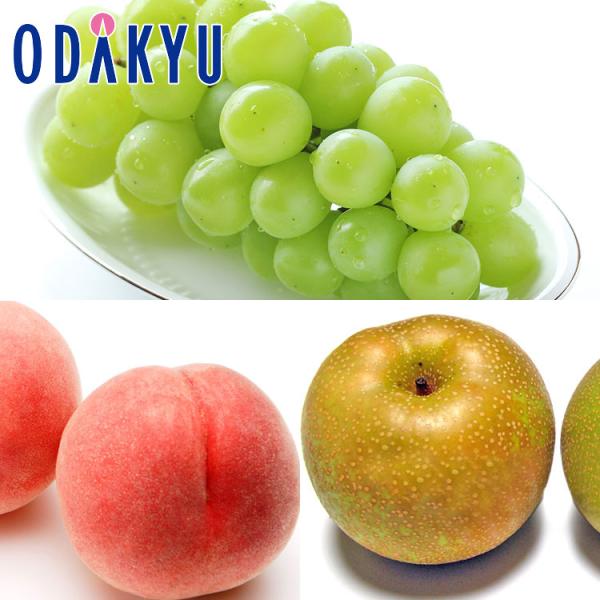 産地：福島県（もも）茨城県他（なし）山梨県他（ぶどう）重さ：約2.9kg等級：なし・もも：秀サイズ：310g以上ぶどう秀サイズ：２L以上内容：福島県産もも×2玉茨城県産他幸水梨×2玉山梨県産他シャインマスカット×1房