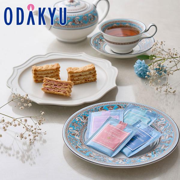 加工地：ミルフイユ/日本、紅茶/イギリス重さ：約0.3kg箱サイズ：36×20×5(cm)賞味期間：製造日より90日間内容：ミルフイユ（バニラ・フランボワーズ×各4）、紅茶（イングリッシュブレックファスト・アールグレイ・オリジナル・マハラジ...